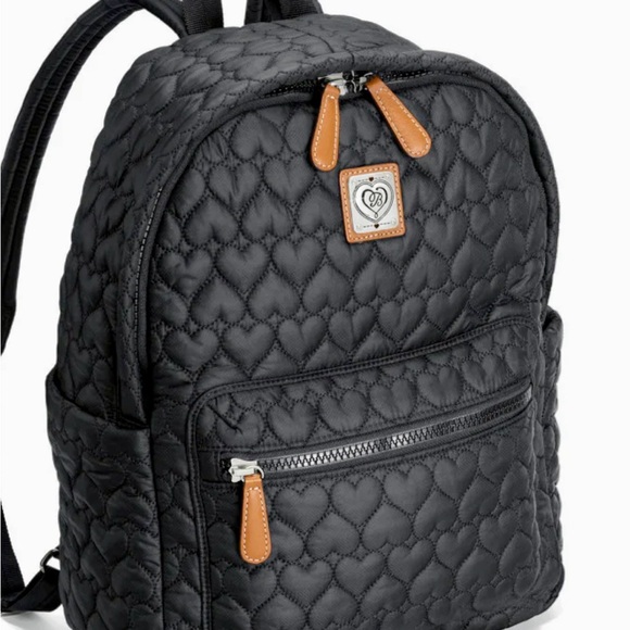 Brighton | Bags | Brighton Black Quilted Backpack With Tan Accents | Poshmark